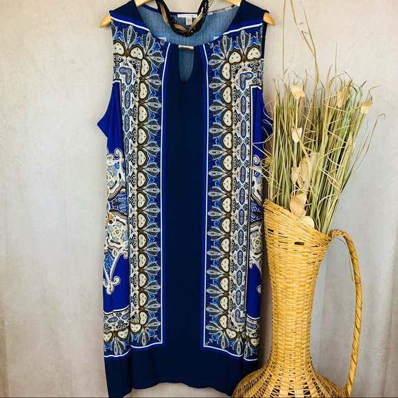 Dresses | Maria Gabrielle Shift Dress Blue 3x | Poshmark